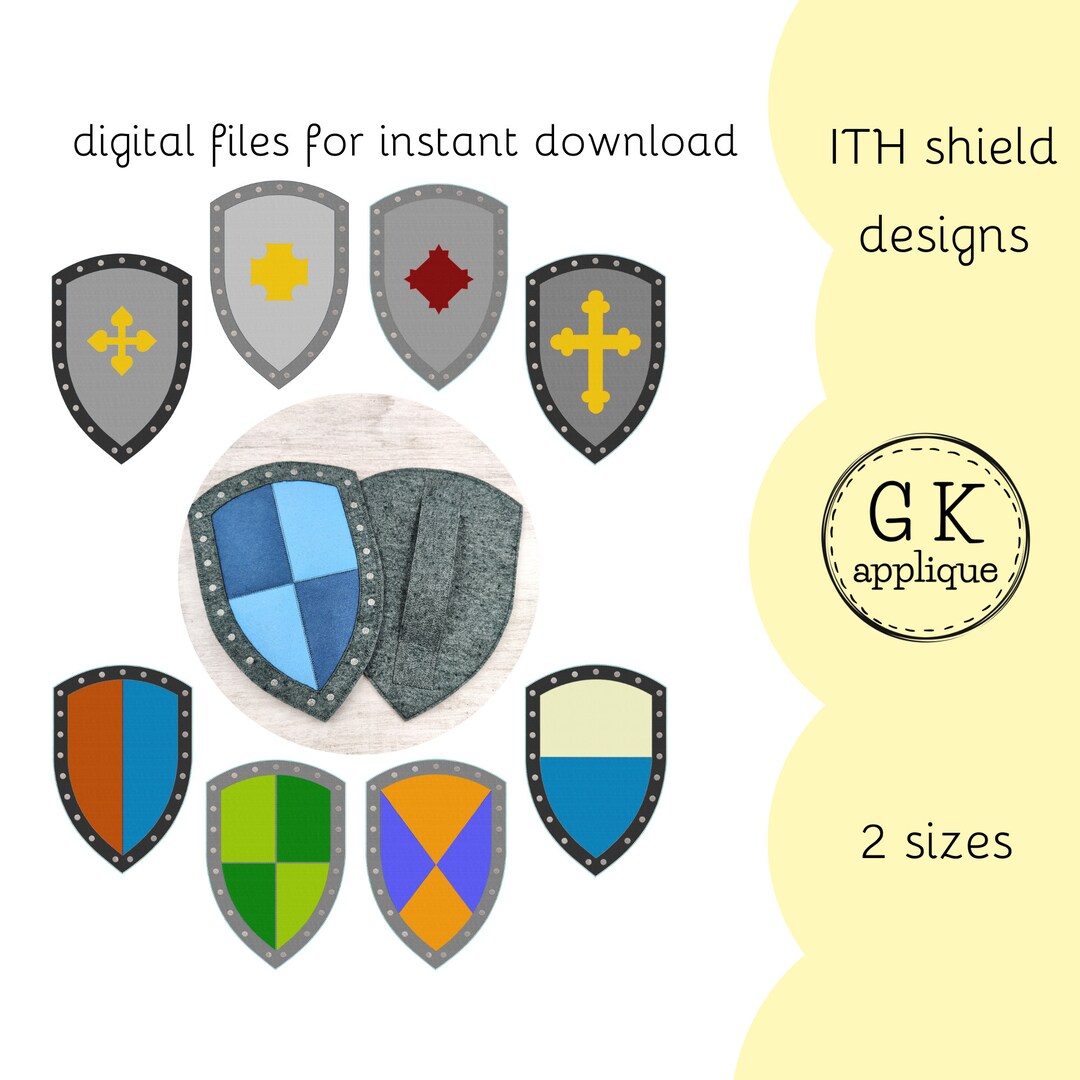 A Set of Eight ITH Shield Designs. in the Hoop Knight Costume Patterns ...