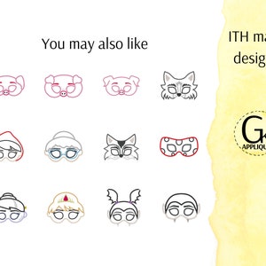 ITH Chick Mask Design. ITH Farm Animal Mask Embroidery Design. Pretend ...