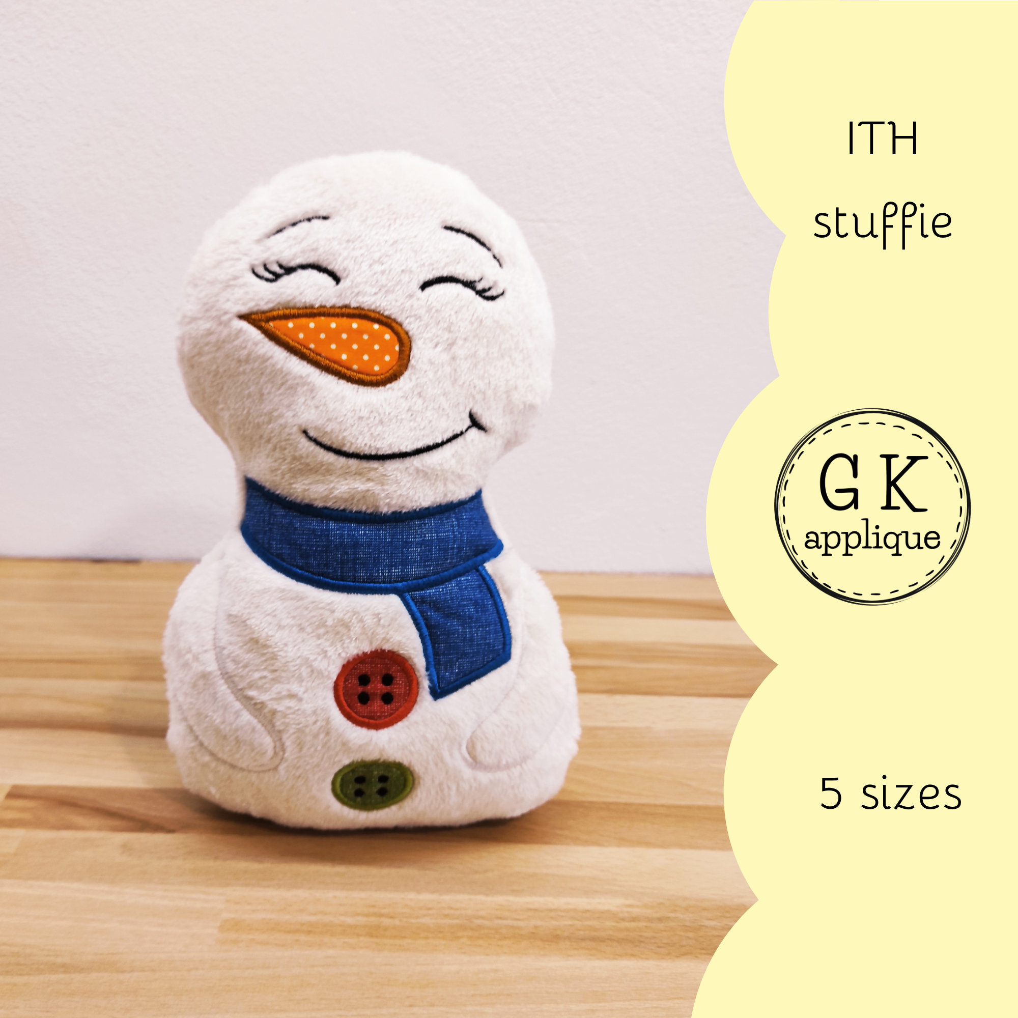 ITH Snowman Girl Stuffie. ITH Xmas Soft Toy Pattern. Winter Machine ...