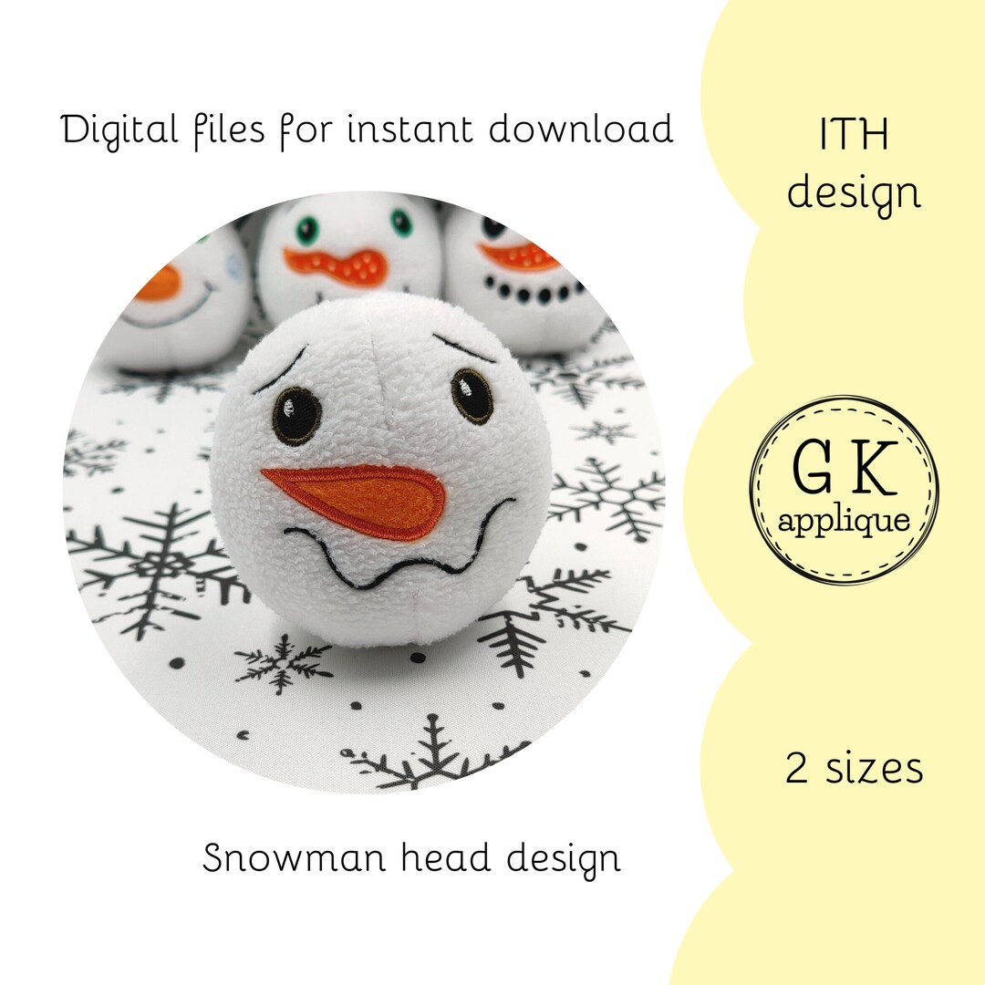 ITH Snowman Snowball Stuffie Design - One Design for 4x4 and 5x7 Hoop ...