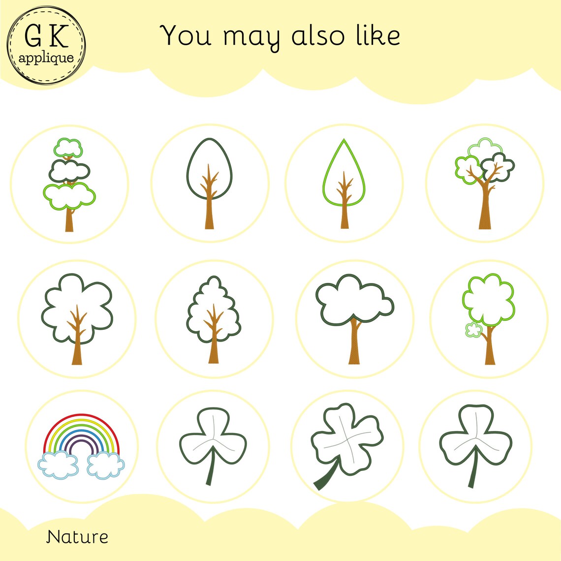 Tree Applique Design. Machine Embroidery Pattern. | Etsy