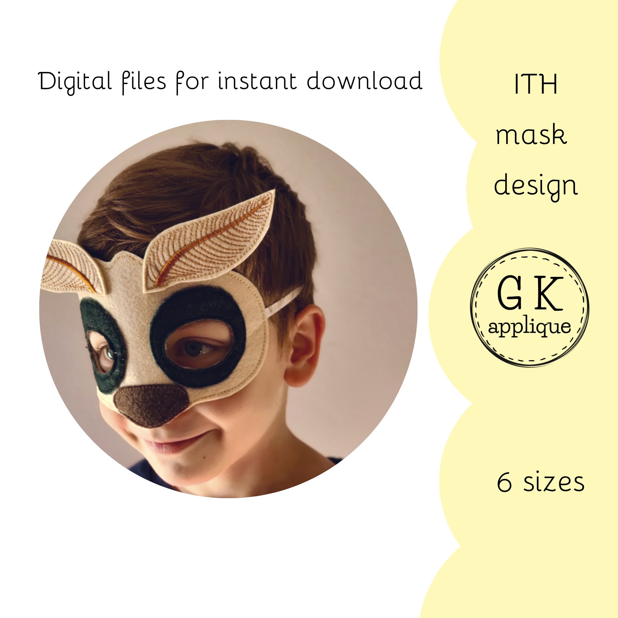 ITH Moth Mask Design. Pretend Mask Machine Embroidery Design. - Etsy