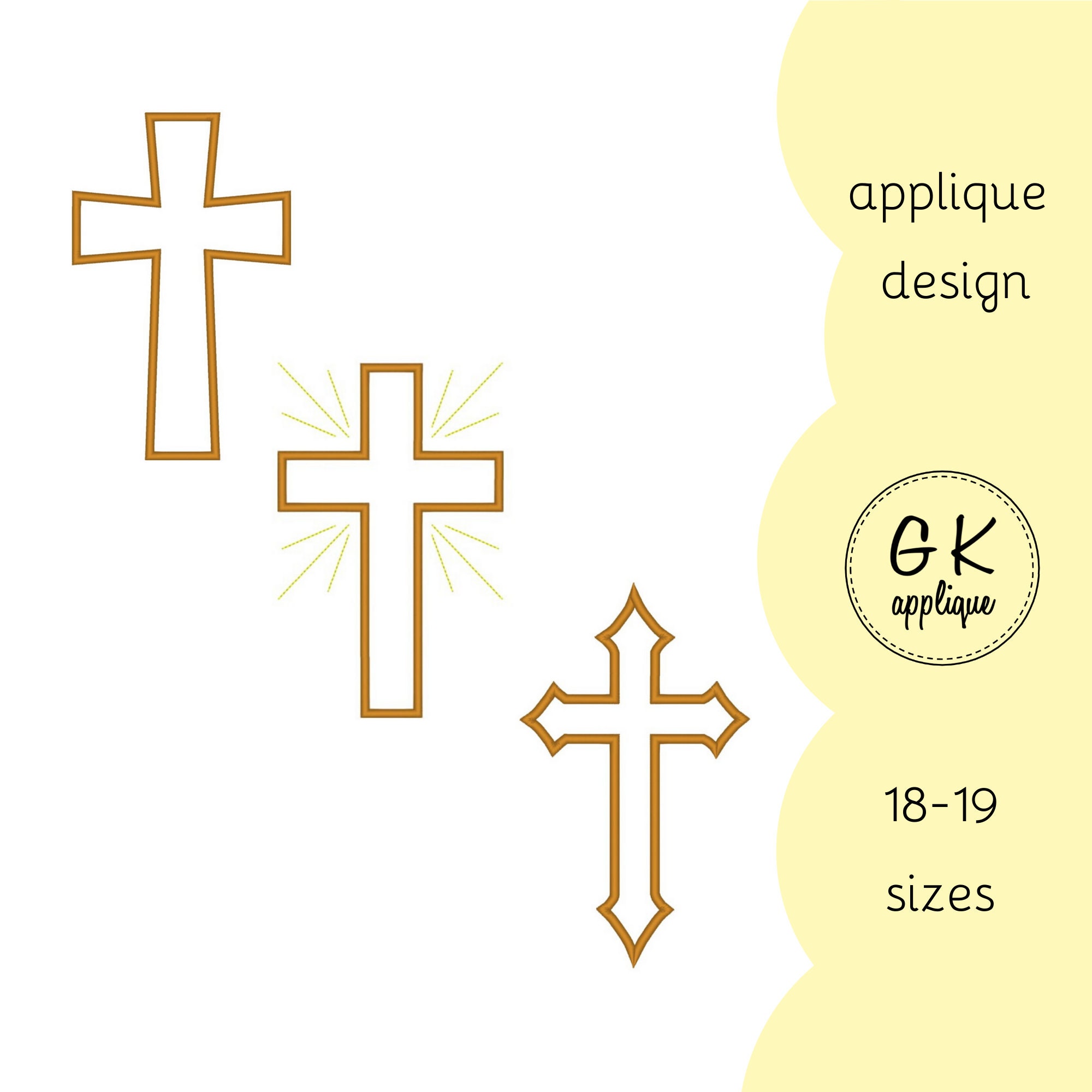 Cross Applique Designs Set. Machine Embroidery Designs. BEST | Etsy