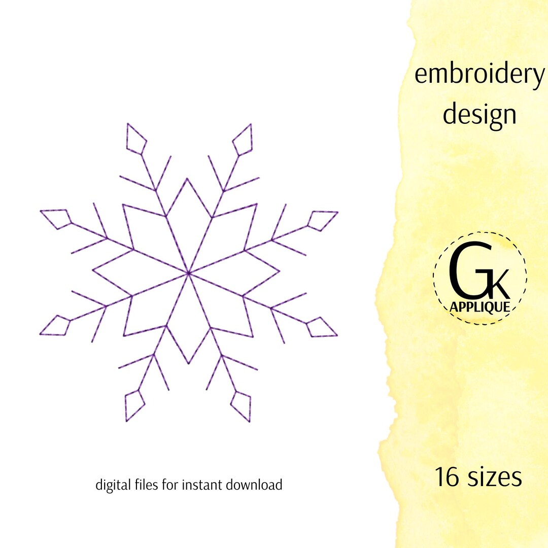 Snowflake Embroidery Design. Christmas Machine Embroidery Pattern ...