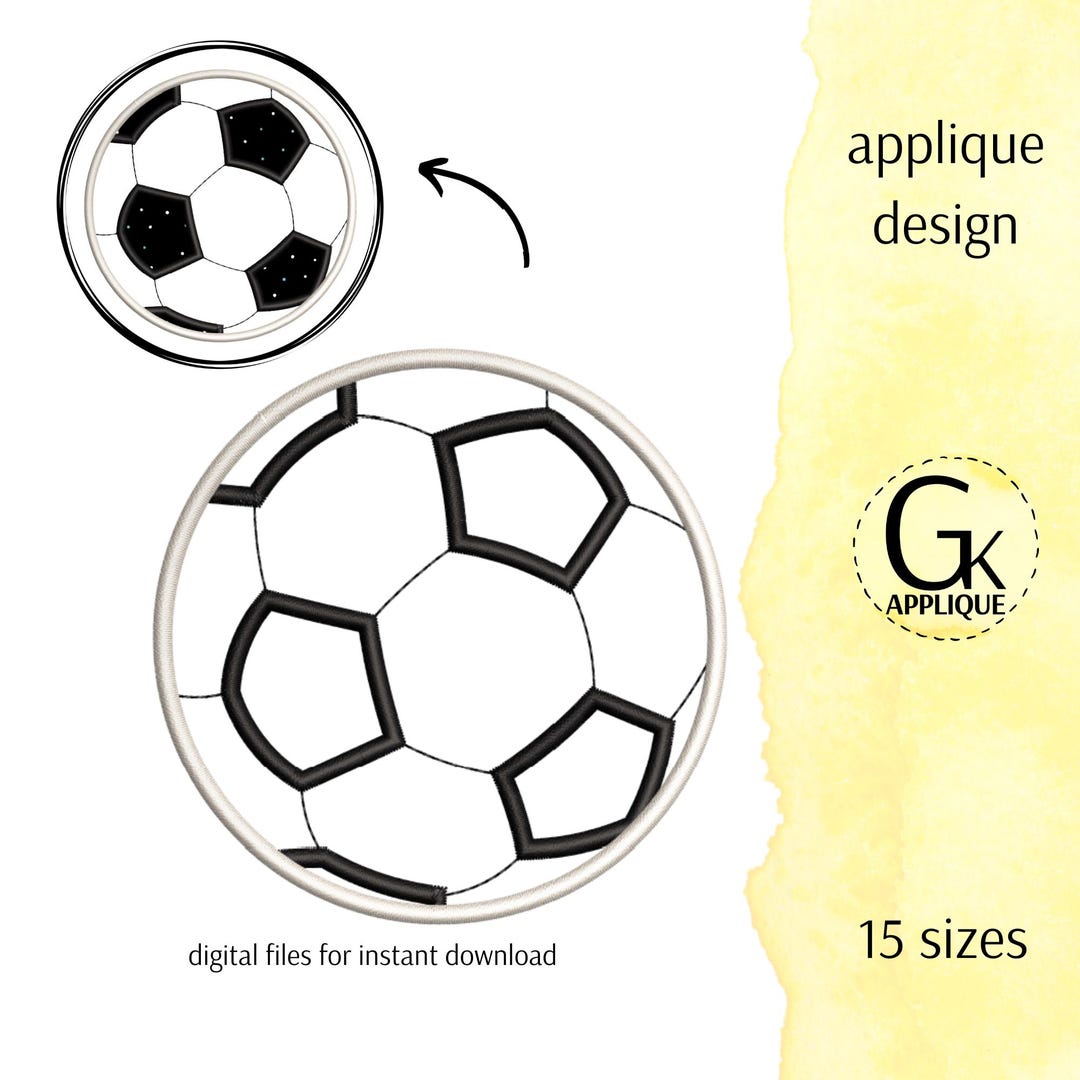 Soccer Ball Applique Design. Sport Embroidery Pattern. Football Machine ...