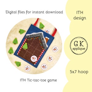 ITH Christmas Tic-tac-toe Game Design. ITH Xmas Machine Embroidery ...