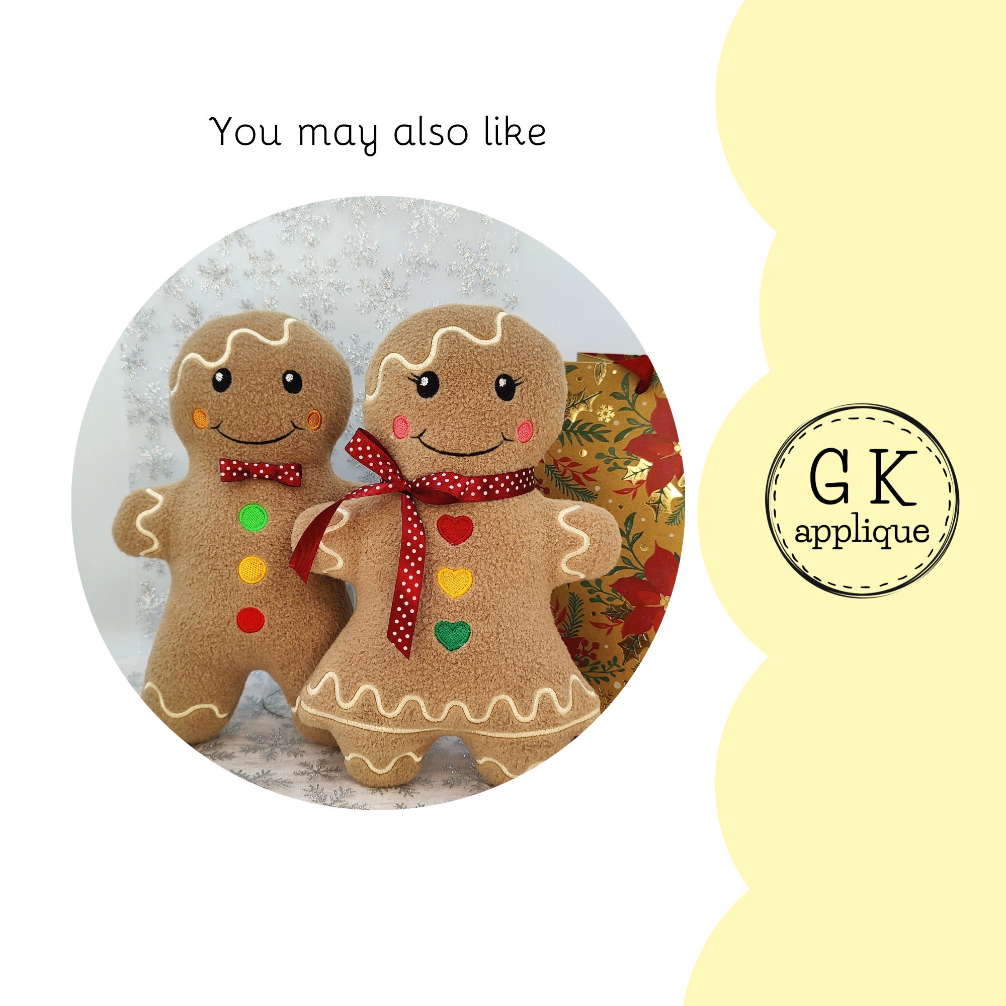 ITH Gingerbread Man Stuffie Design. in the Hoop Plushie. ITH Winter ...