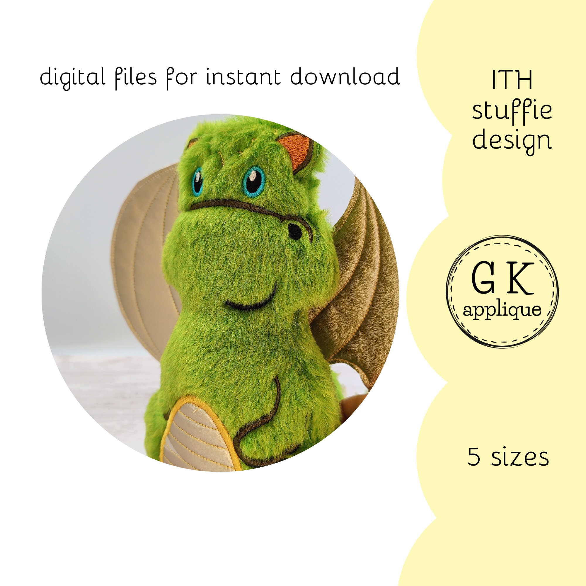 ITH Dragon Stuffie Design. in the Hoop Dragon Plushie. ITH - Etsy
