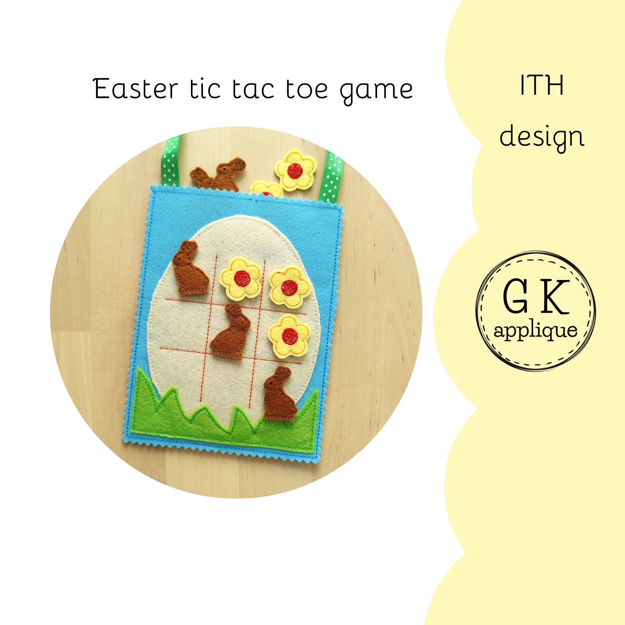 ITH Easter Tic Tac Toe Game Design. ITH Spring Machine | Etsy