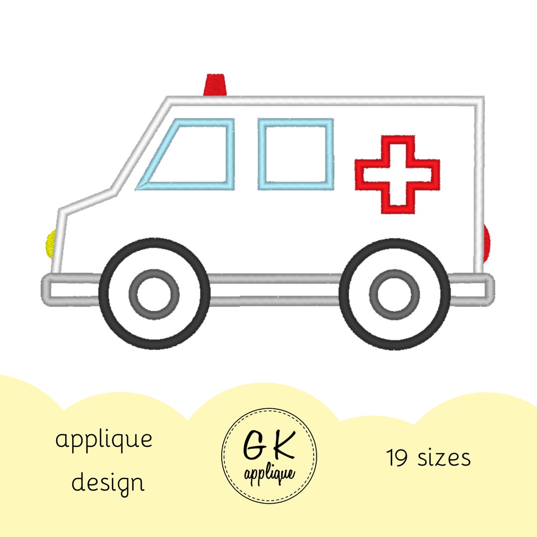 Ambulance Applique Design Ambulance Embroidery Pattern - Etsy