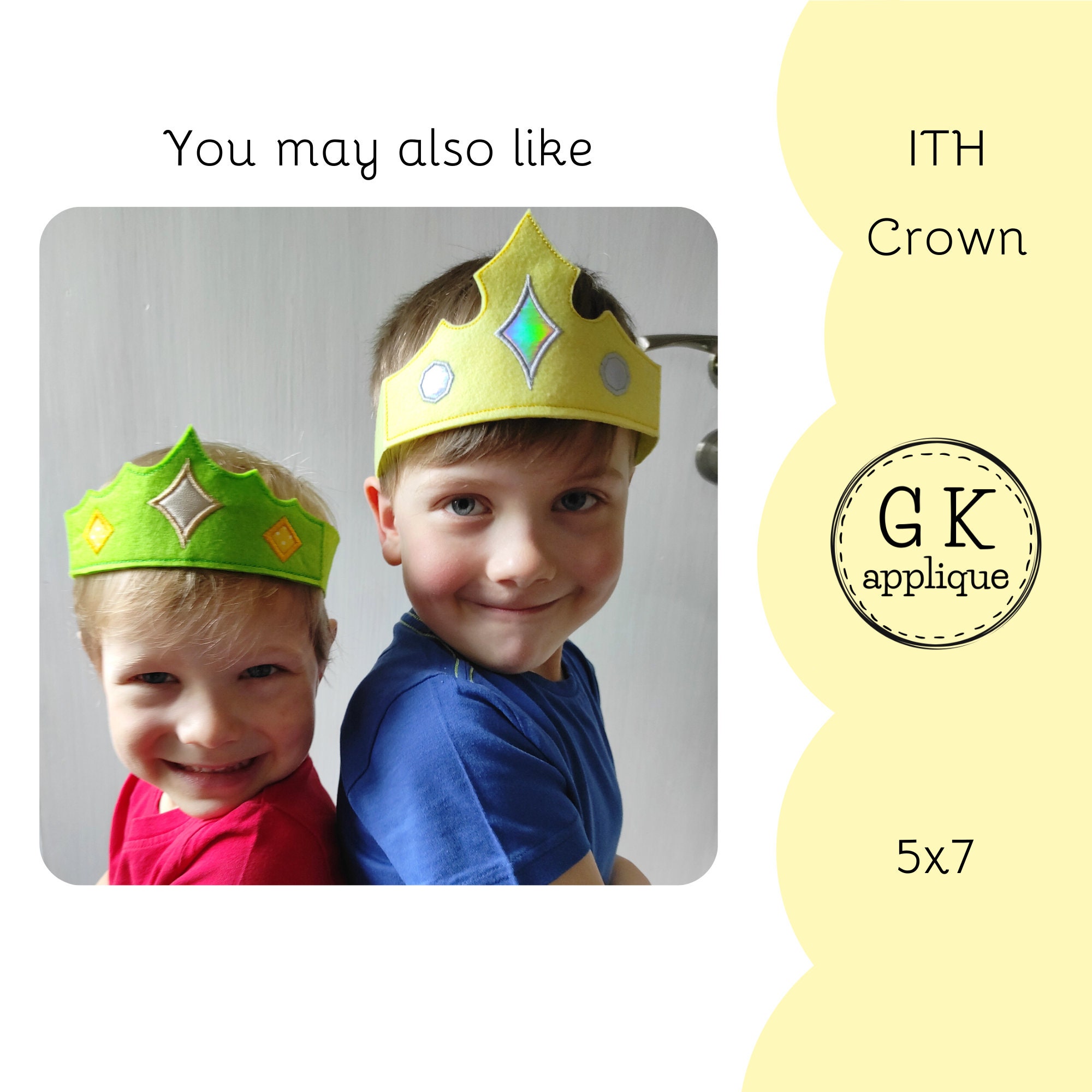 ITH Crown design. Crown machine embroidery design. In the hoop | Etsy