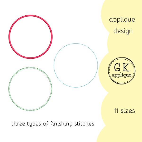 Applique Circle in Satin Stitch Machine Embroidery Design Pattern - Etsy
