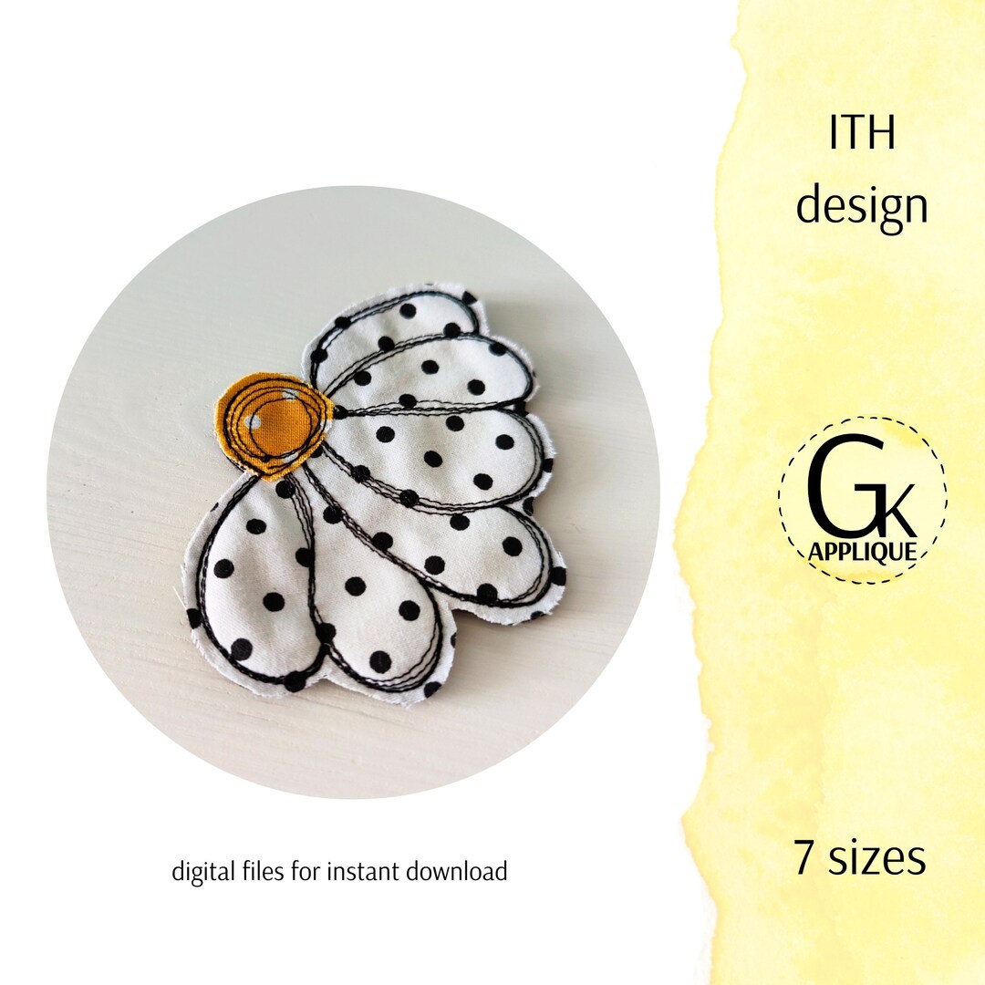 ITH Flower Brooch Design. ITH Spring Broach Pattern. Mother's Day ...