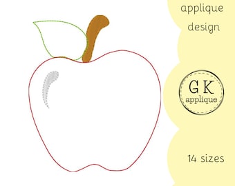 Apple Applique Design 10 SIZES Machine Embroidery File - Etsy