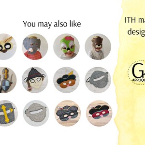 ITH Chick Mask Design. ITH Farm Animal Mask Embroidery Design. Pretend ...