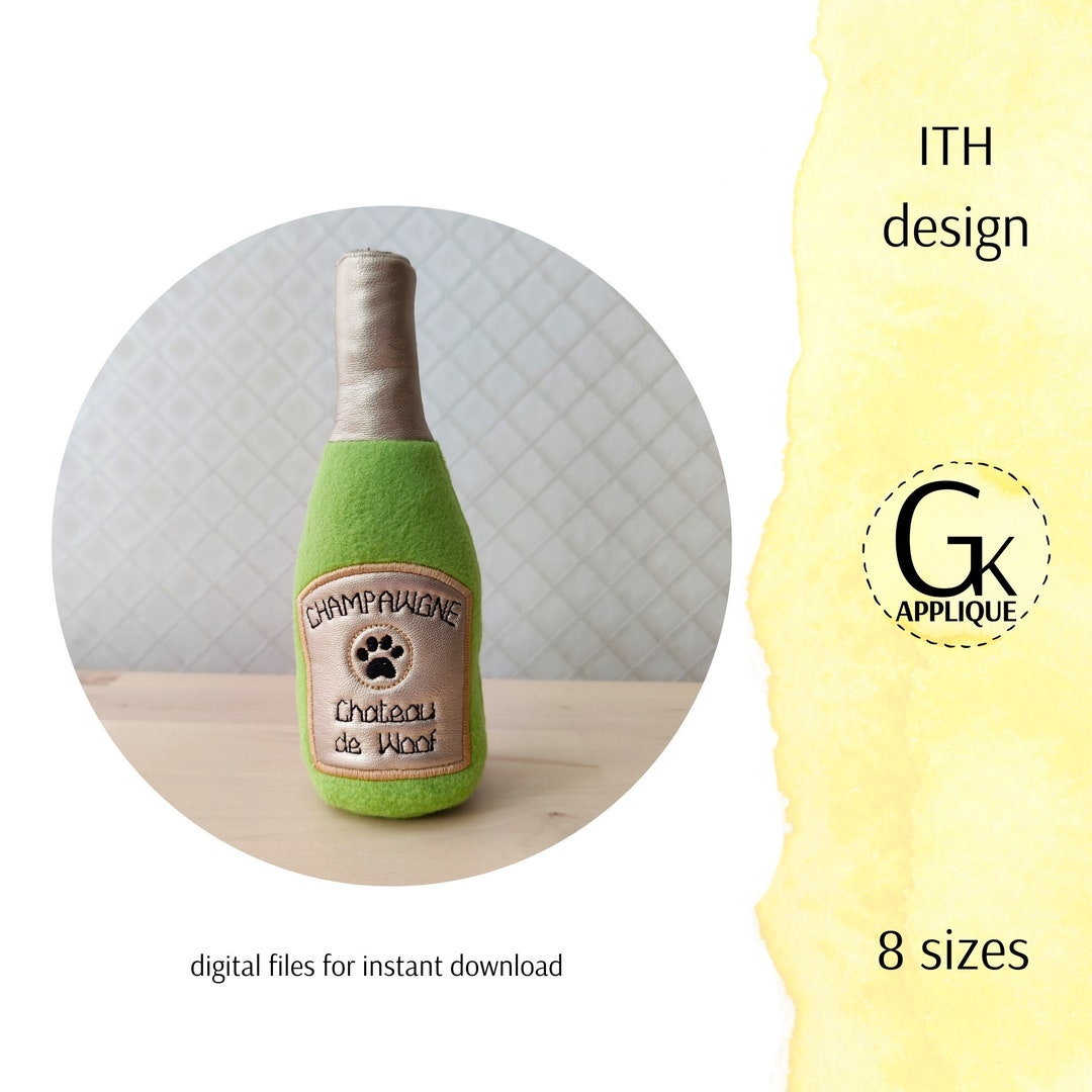 Bottle Dog Toy, ITH Stuffie Design. Dog Toy ITH Pattern. in the Hoop ...