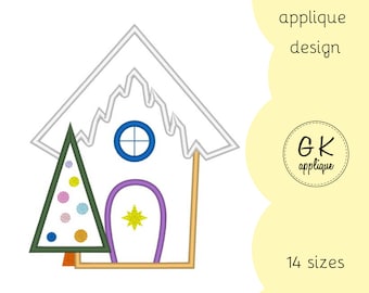 Christmas Gingerbread House Applique Machine Embroidery Design 3 Sizes ...