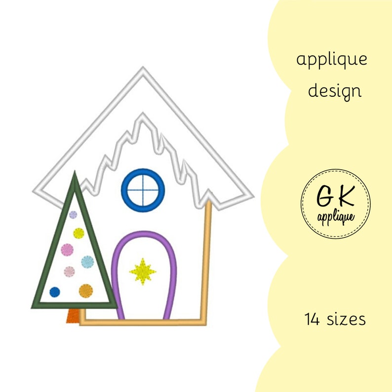 Gingerbread House Applique Designs. Christmas House Embroidery | Etsy