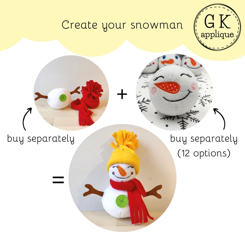 ITH Snowman Snowball Stuffie Design - One Design for 4x4 and 5x7 Hoop ...