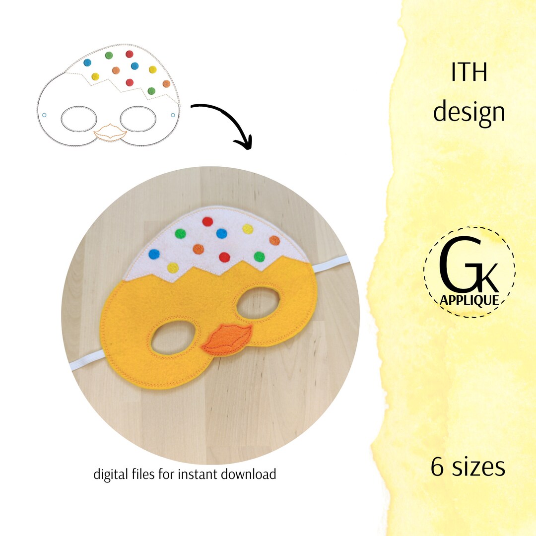 ITH Easter Chick Mask Design. ITH Animal Mask Embroidery Design ...