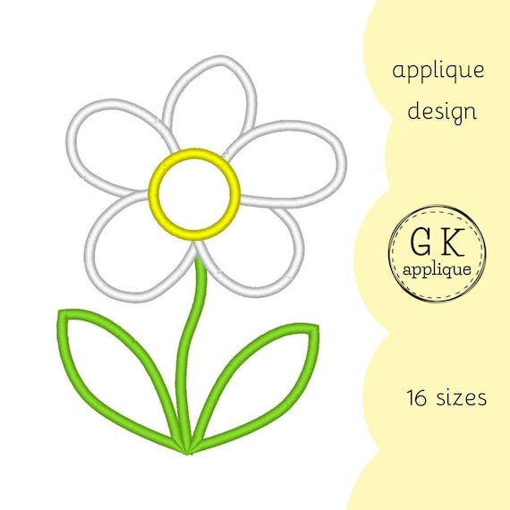 Flower Applique Design. Spring Machine Embroidery Pattern. - Etsy