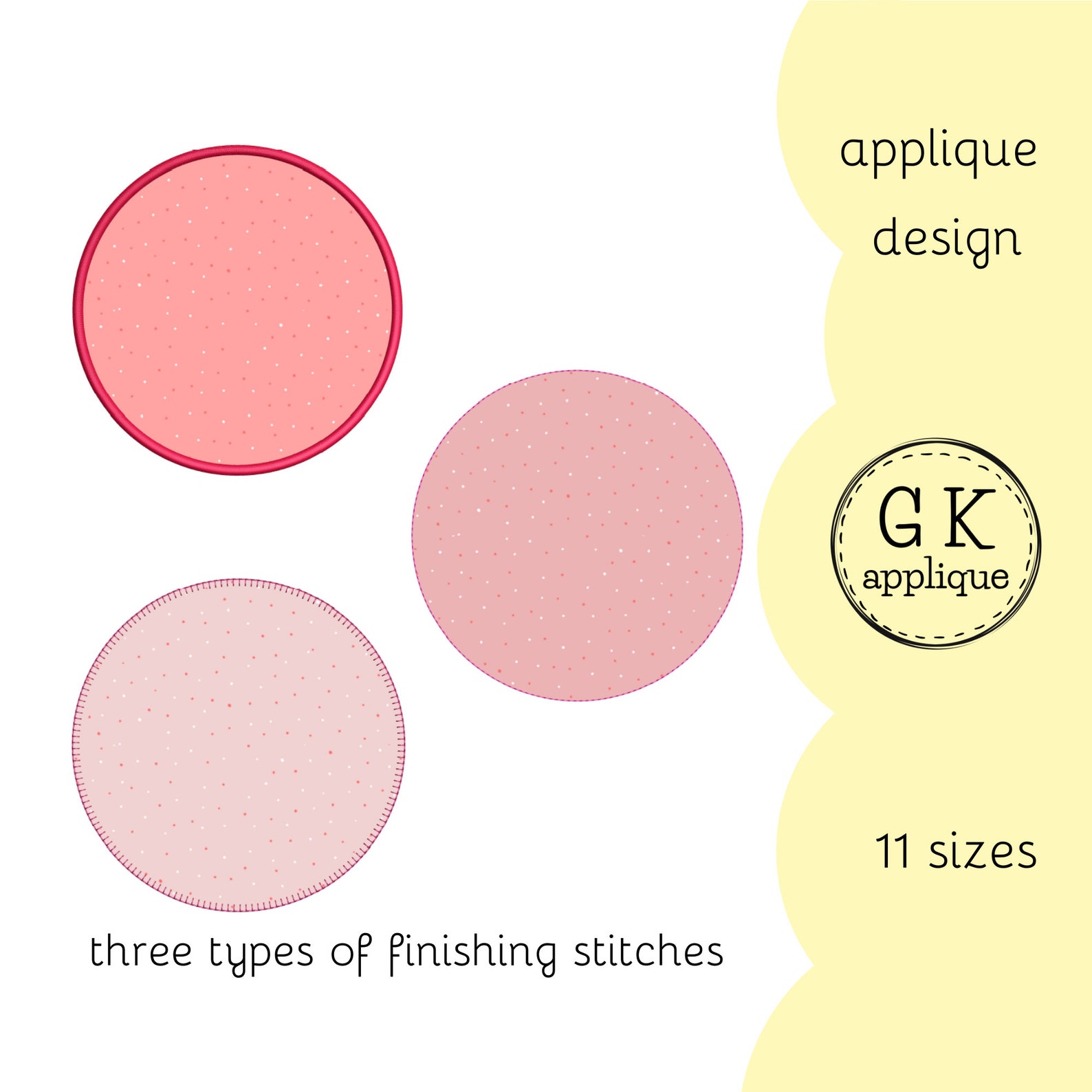 Circle Applique Design. Circle Embroidery Pattern. Shape | Etsy