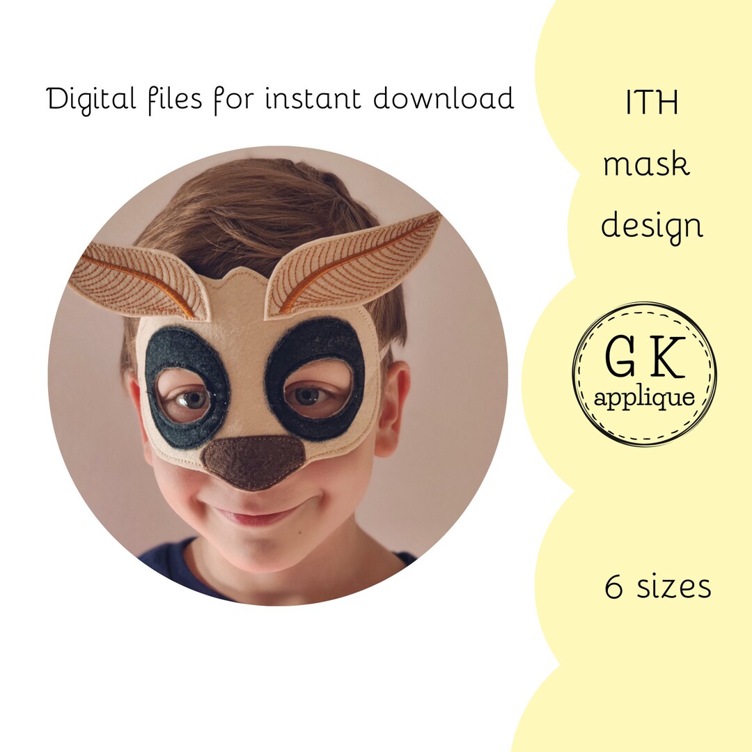 ITH Moth Mask Design. Pretend Mask Machine Embroidery Design. in the ...