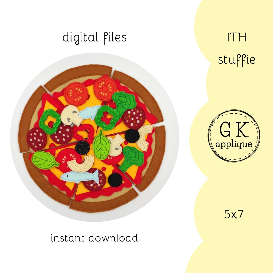 ITH Pizza Play Food Set Patterns. ITH Food Machine Embroidery Designs ...