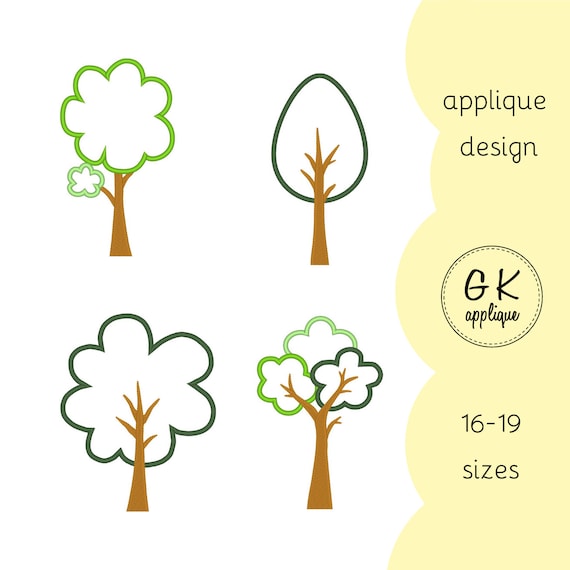 Tree Applique Patterns Set. Machine Embroidery Patterns. BEST | Etsy
