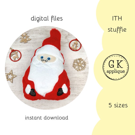 ITH Santa Stuffie Design. in the Hoop Santa Claus Plushie. ITH | Etsy