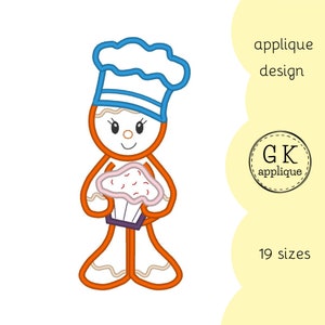 Gingerbread Man Applique Design. Machine Embroidery Design. - Etsy