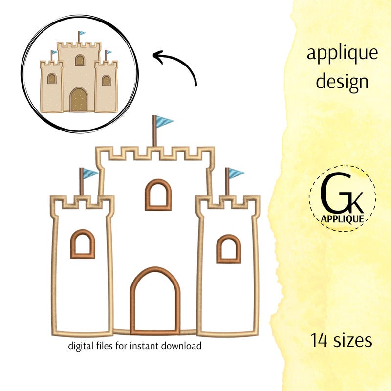 Castle Applique - Etsy
