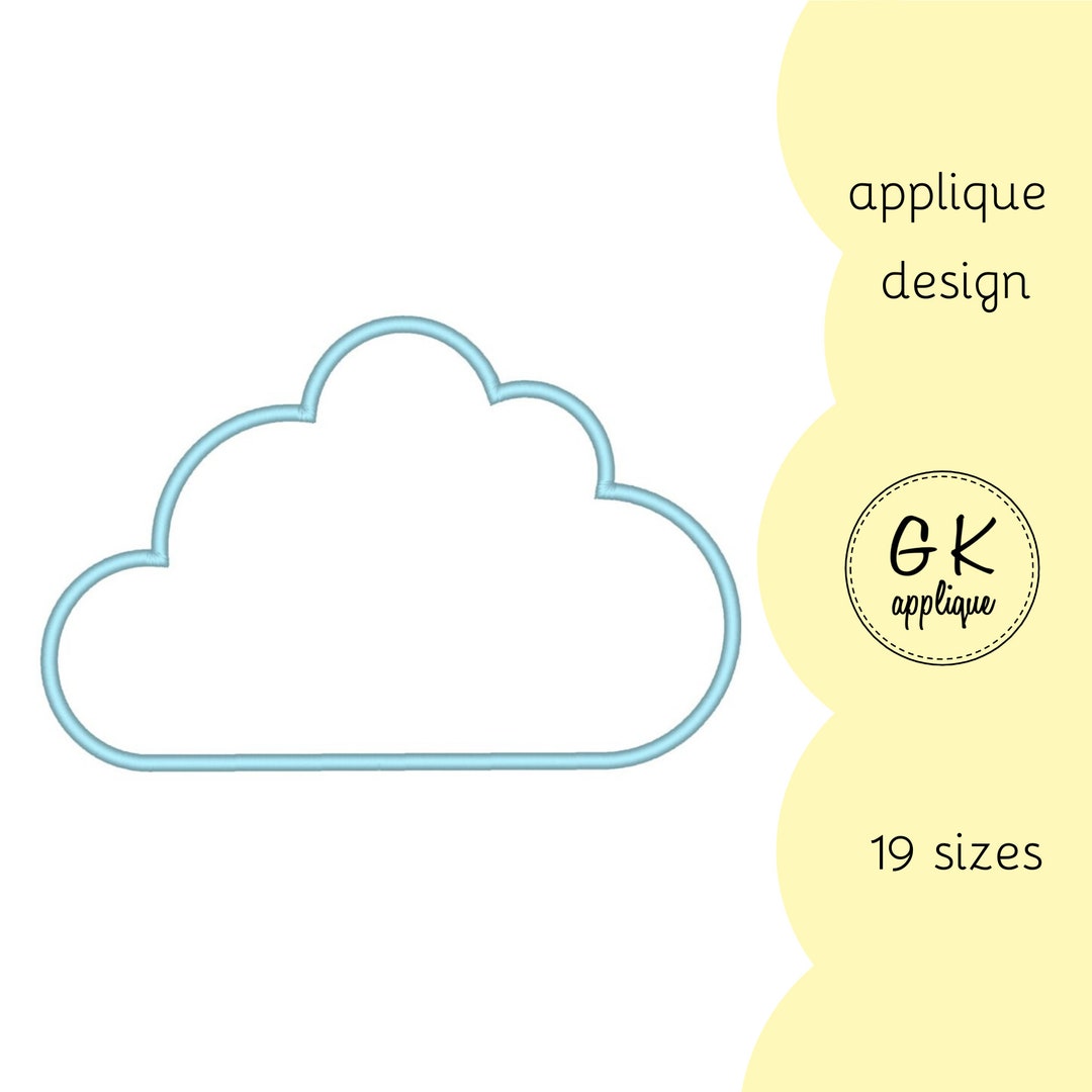 Cloud Applique Pattern. Machine Embroidery Design. - Etsy