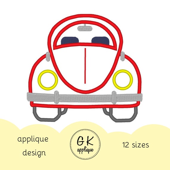 Car Applique Design. Bettle Car Applique. Car Embroidery - Etsy