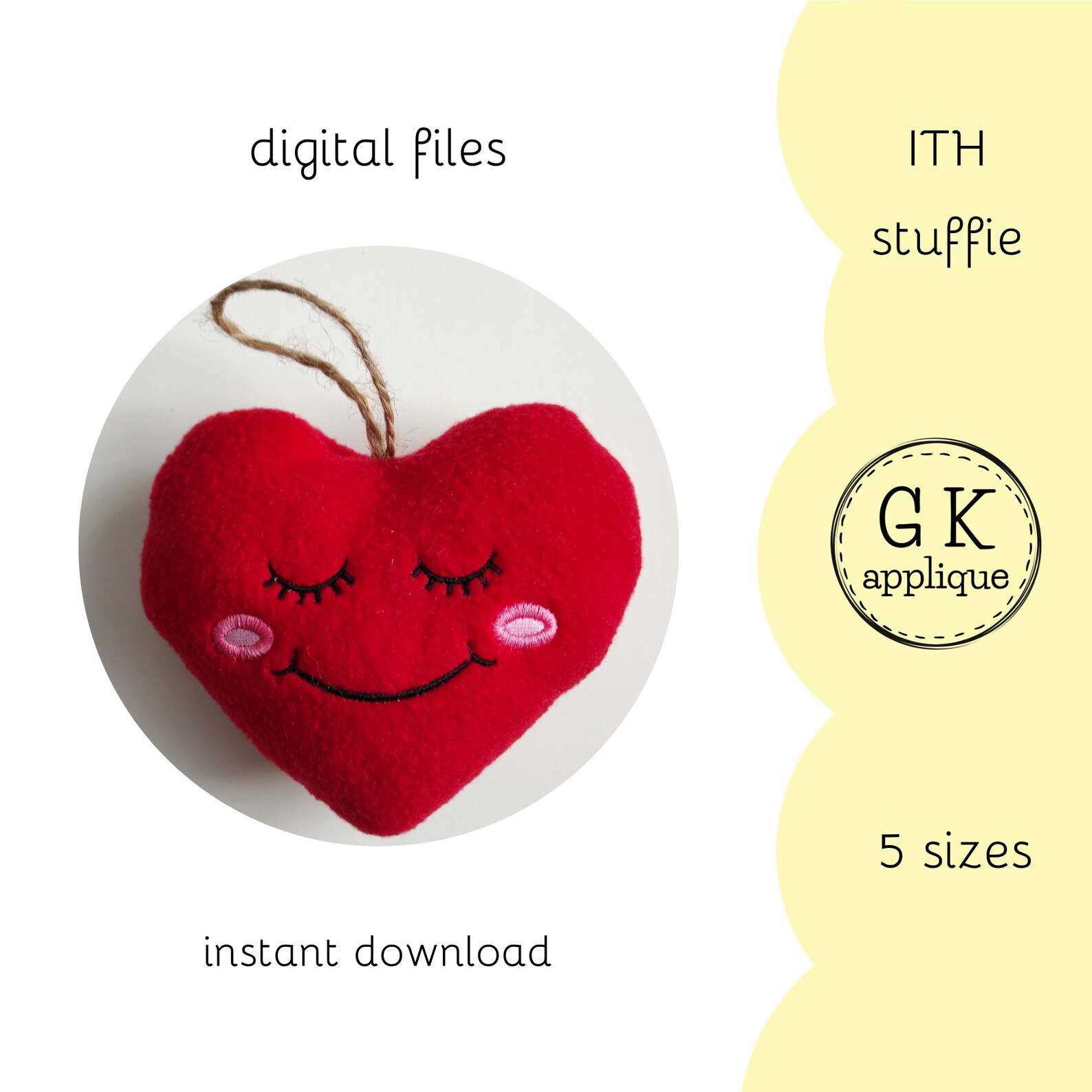 ITH Heart Stuffie. ITH Valentine's Day Soft Toy. Love - Etsy