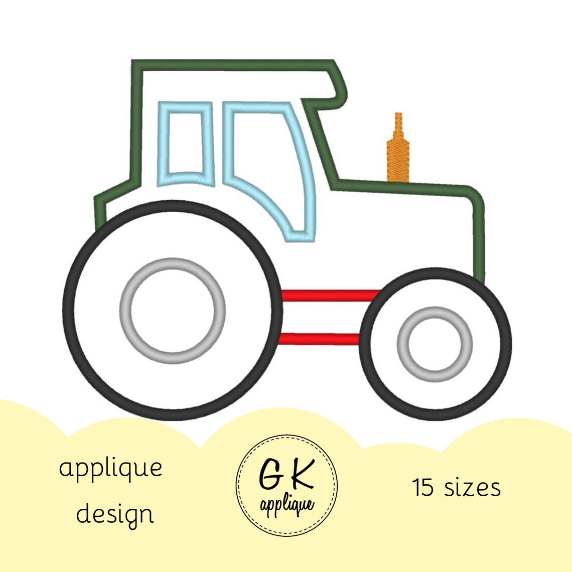 Tractor Applique Design Machine Embroidery Design. Instant - Etsy
