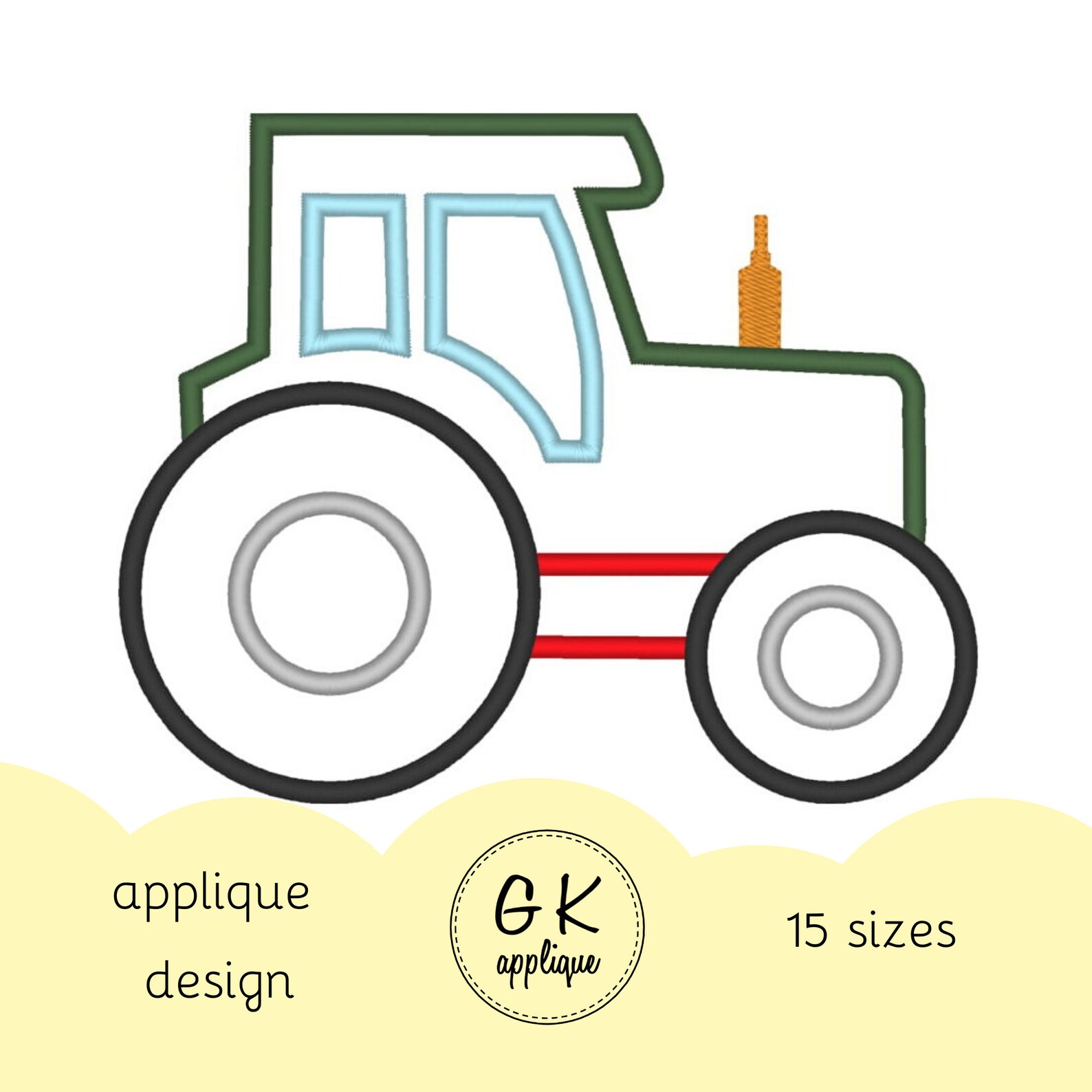 Tractor Applique Design Machine Embroidery Design. Instant - Etsy