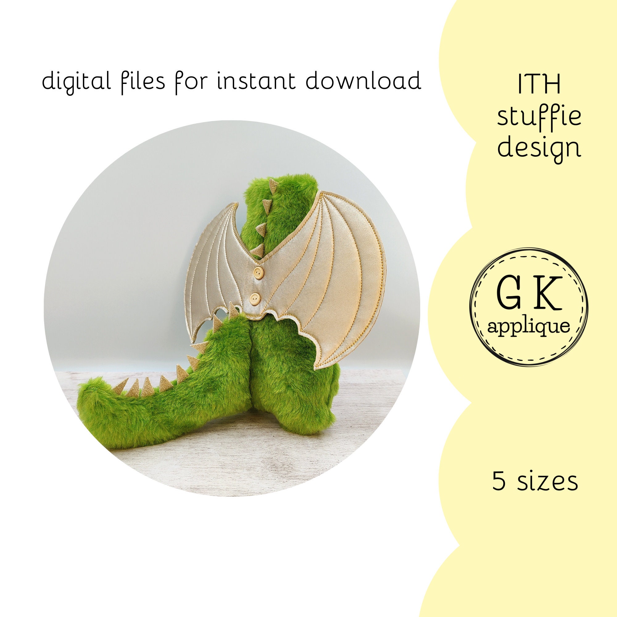 ITH Dragon Stuffie Design. in the Hoop Dragon Plushie. ITH - Etsy