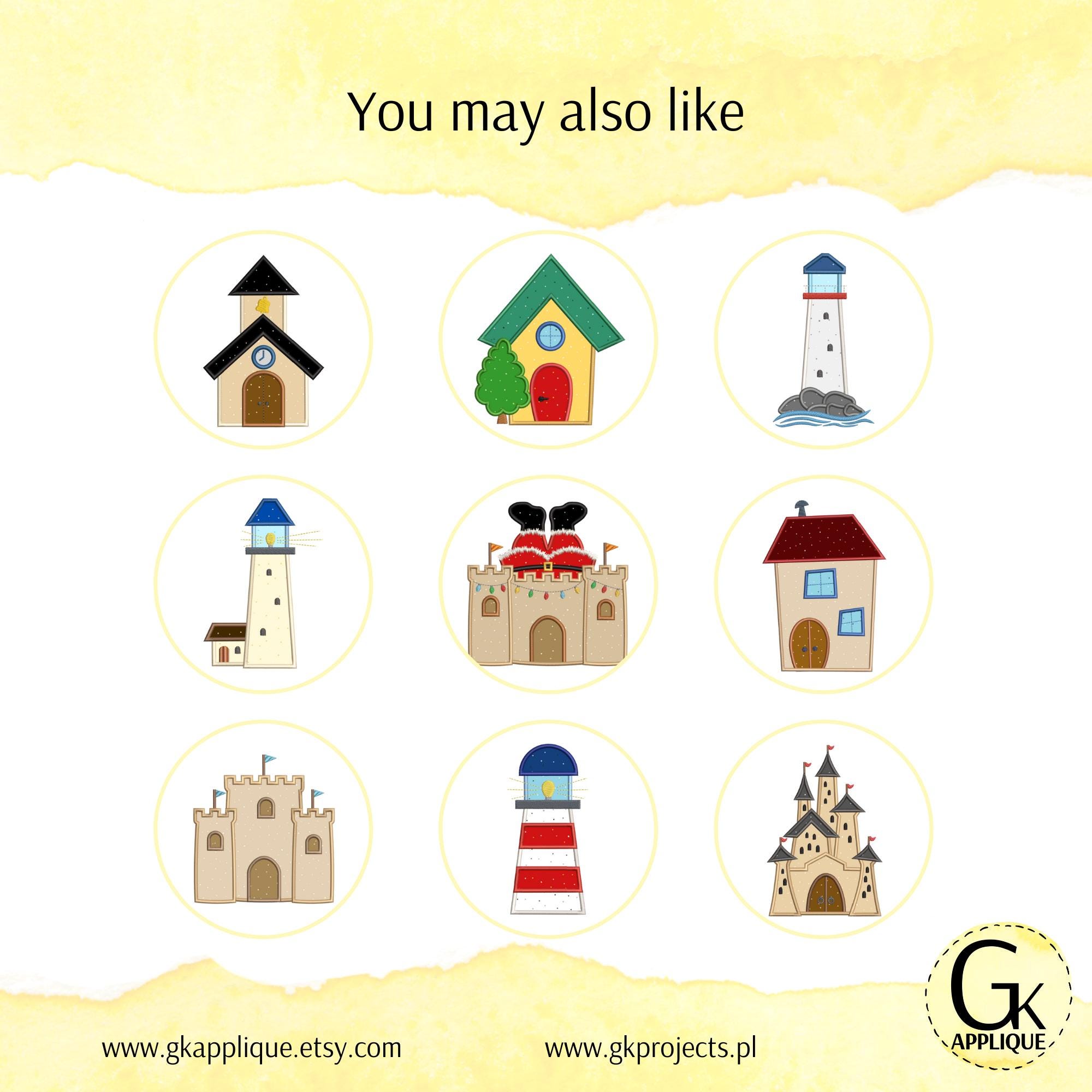 House Applique Design. Cottage House Machine Embroidery Design. - Etsy