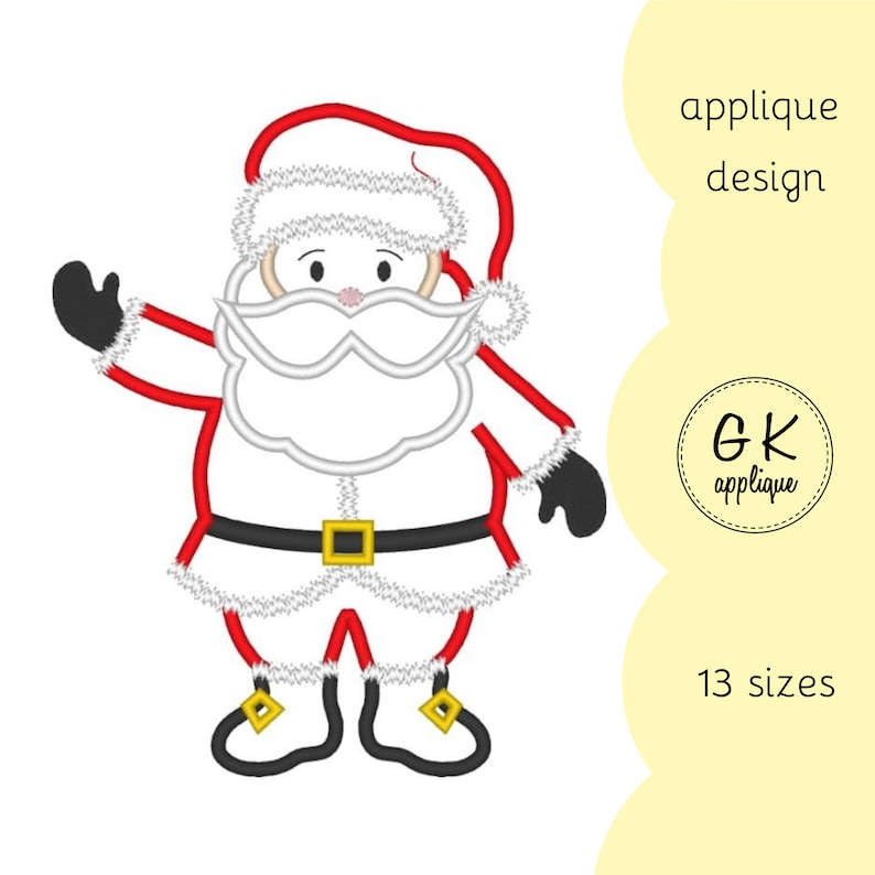 Santa Claus Applique Design. Christmas Machine Embroidery - Etsy