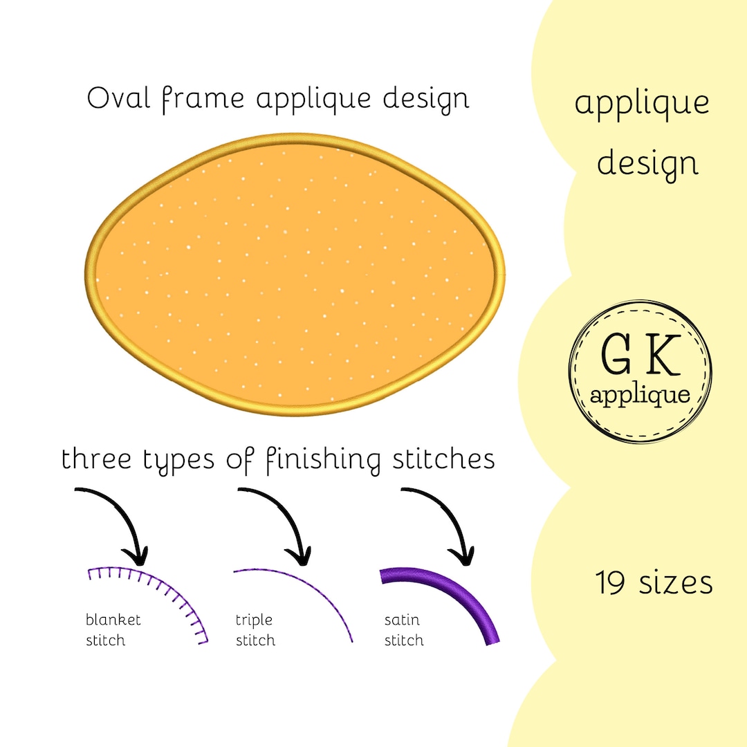 Oval Frame Applique Design. Frame Machine Embroidery Pattern. Shape ...