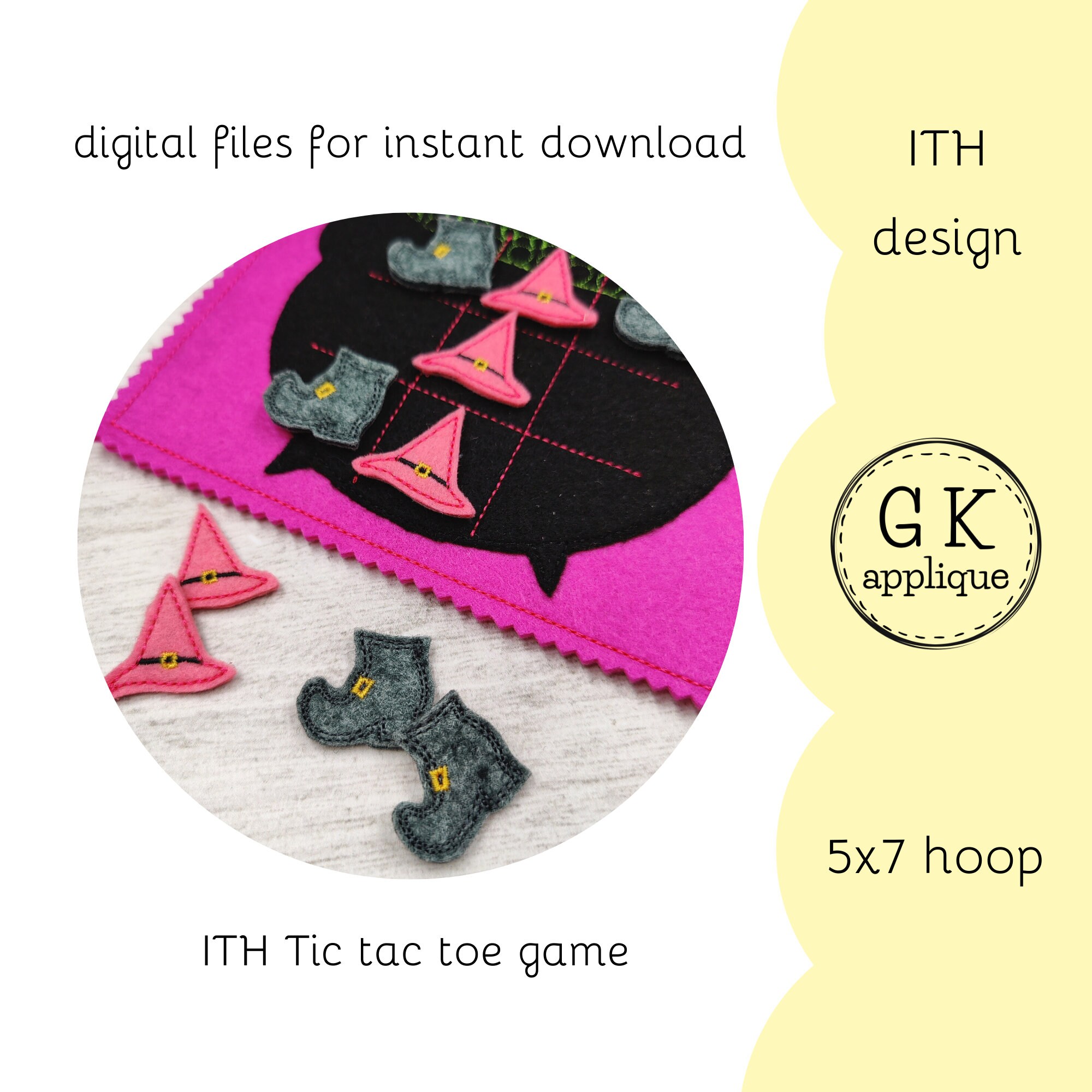 ITH Witch Tic Tac Toe Game Design. ITH Halloween Machine - Etsy
