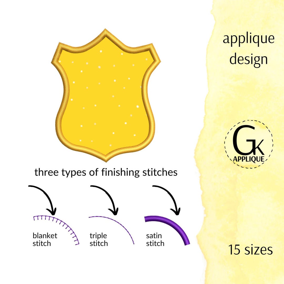 Shield Frame Applique Design. Badge Outline Machine Embroidery Pattern ...
