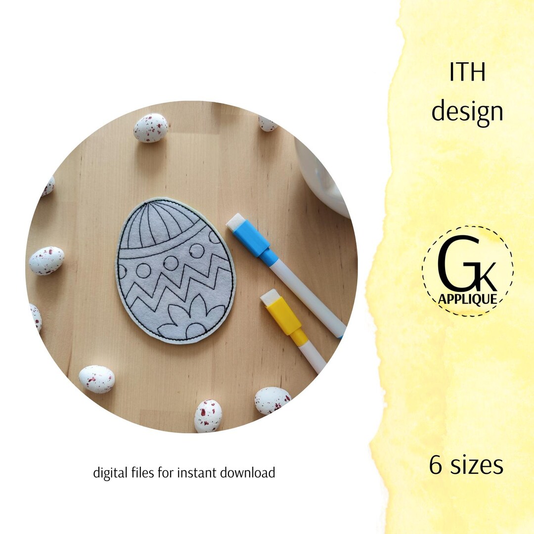 Buy Easter Egg Coloring Page ITH Design. Easter Machine Embroidery ...