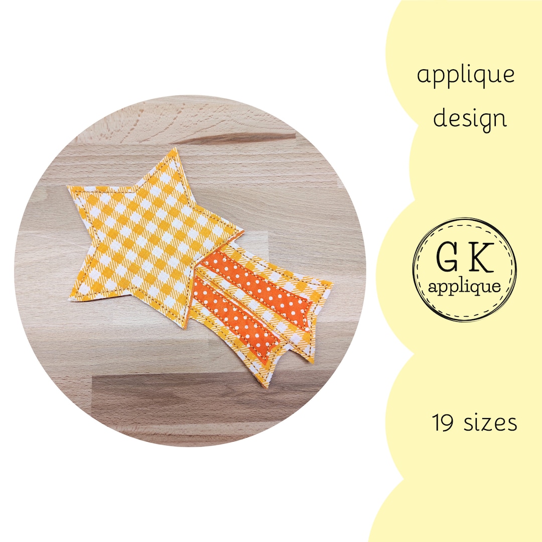 Shooting Star Applique Design. Falling Star. Machine Embroidery. Night ...