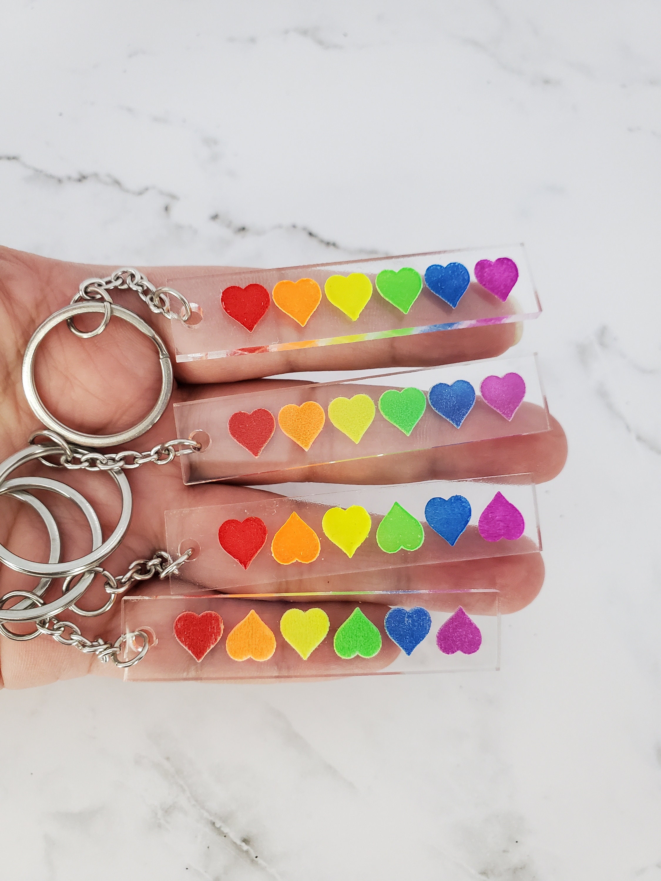 Heart Acrylic Keychains