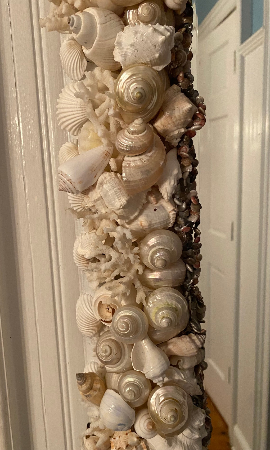 White Pearlized Seashell Mirror - Etsy