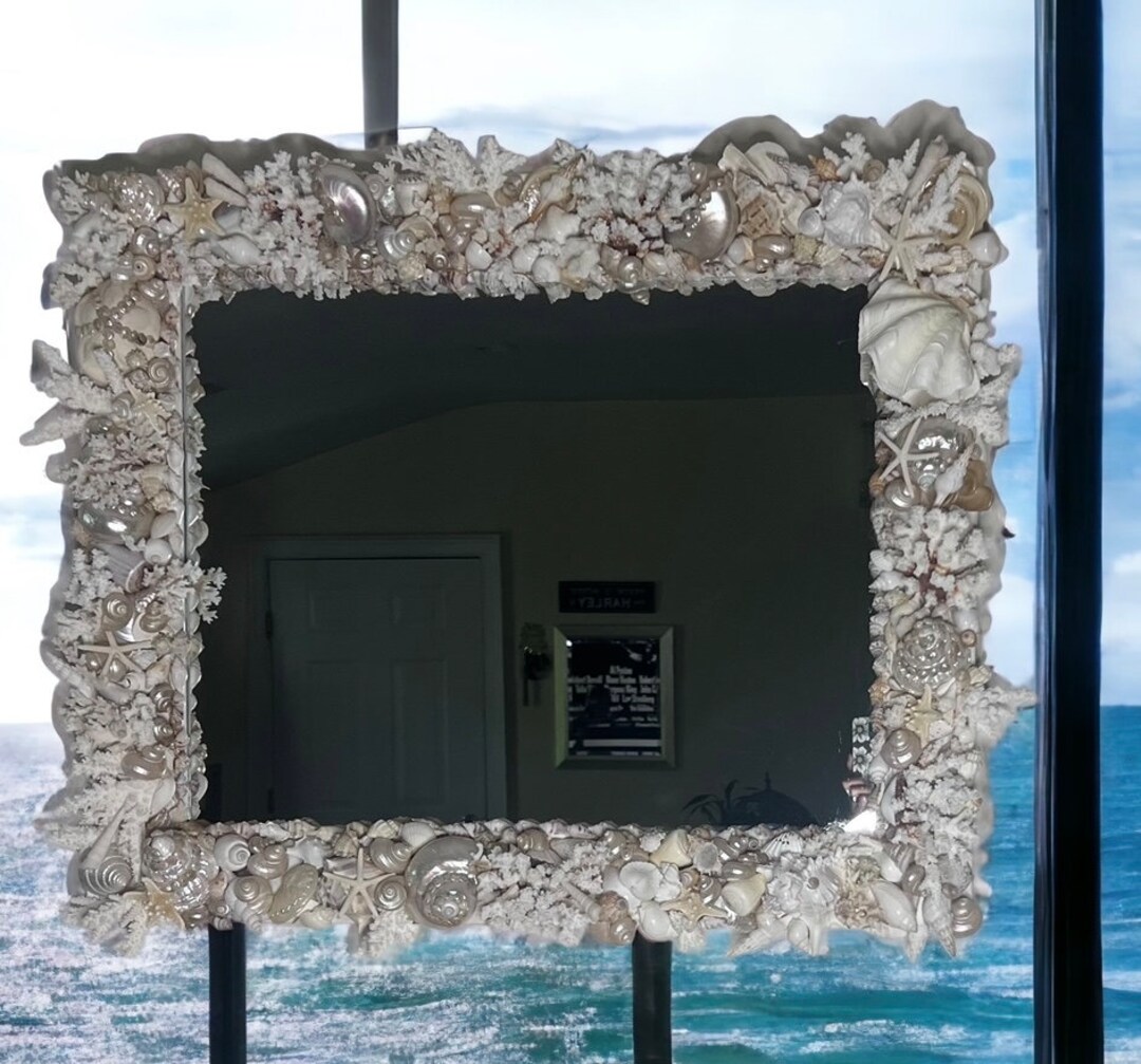 White Seashell Mirror - Etsy