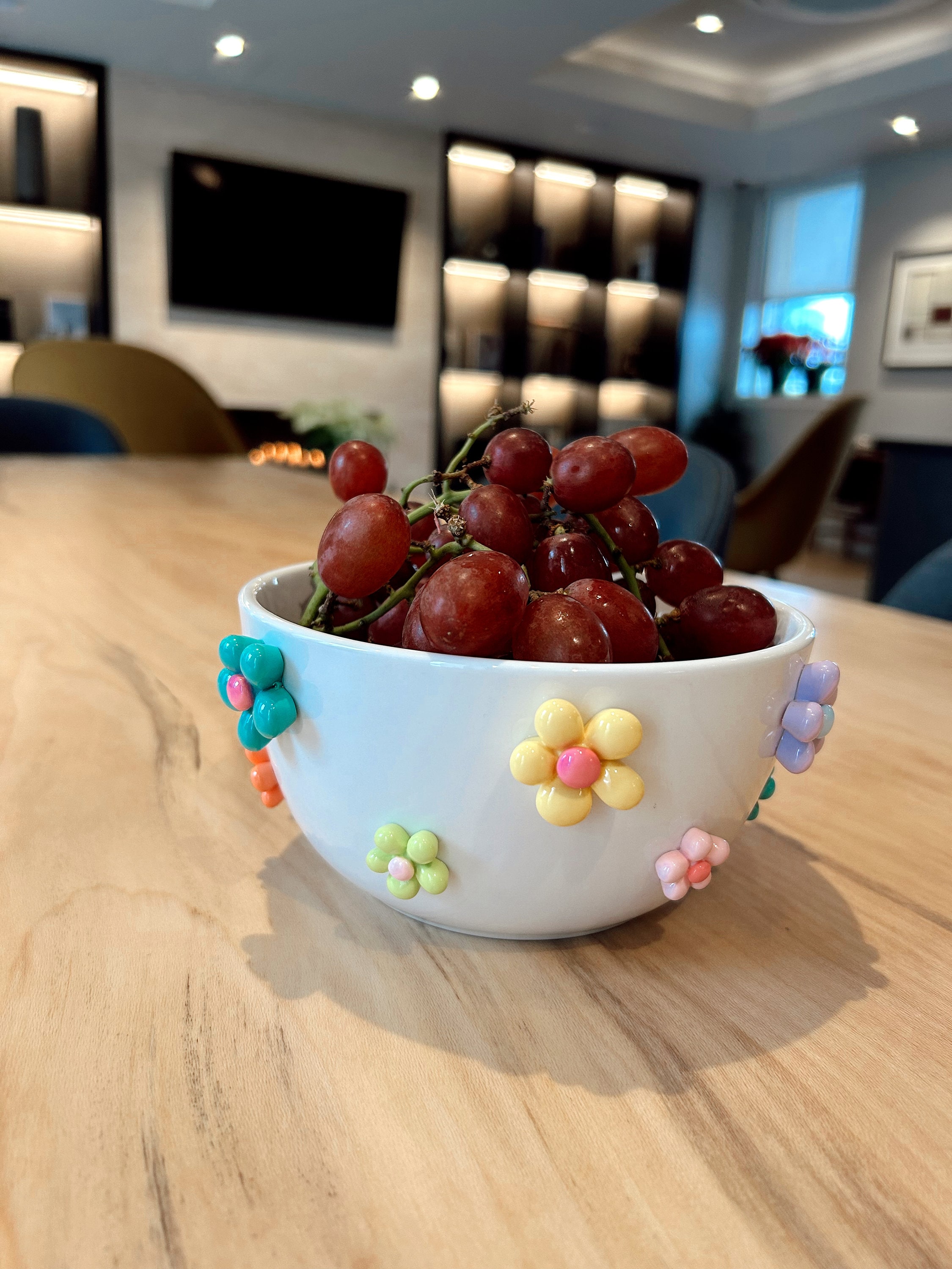 Custom Flower Bowl, Gift for Her, Charm Decor, Flower Decor, Cereal ...