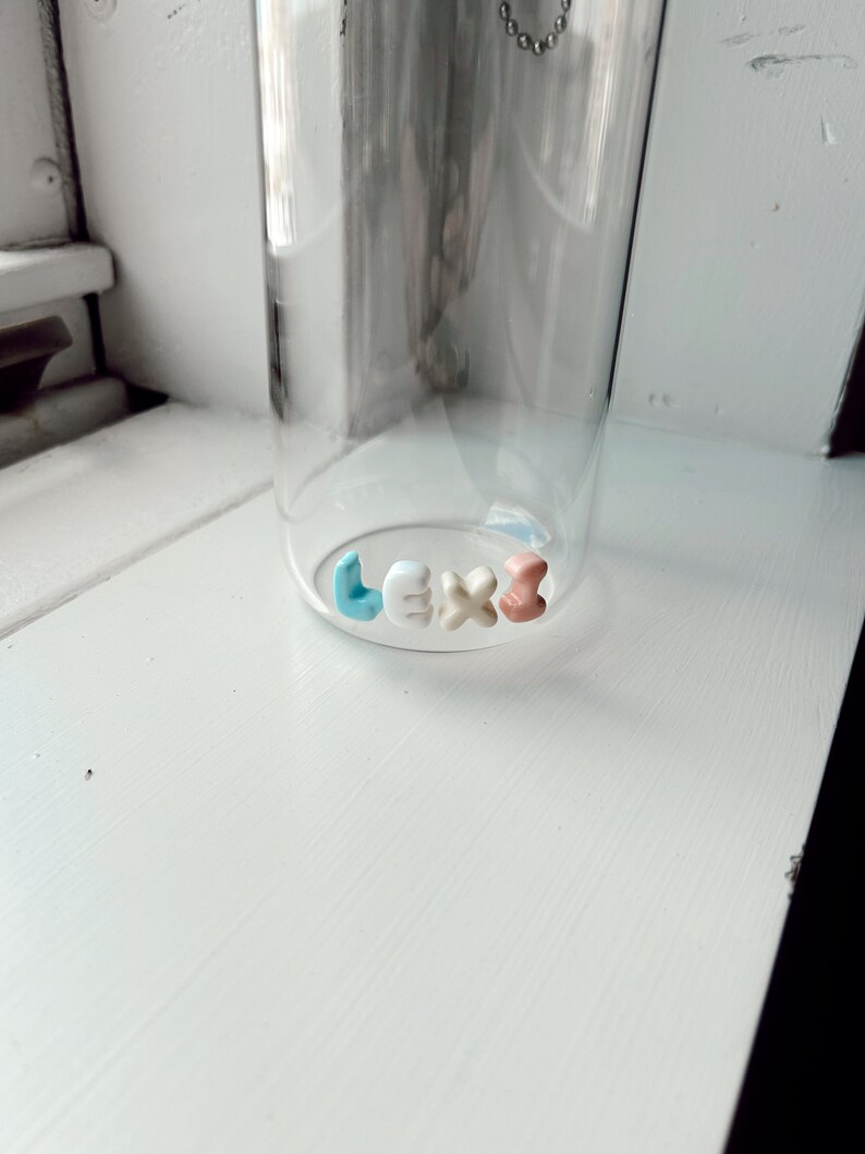 Custom Pastel Charmed Name Bamboo Glass Tumbler Cup, Coffee Cup, Glass ...